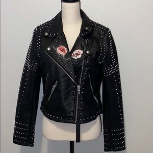 Blank NYC | Jackets & Coats | Blanknyc Floral Moto Faux Leather Jacket | Poshmark